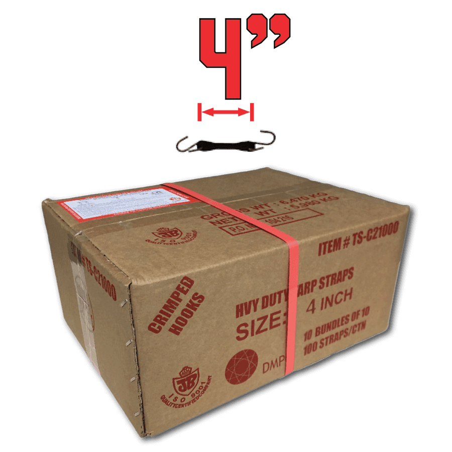 4" Rubber Straps - Box of 100 - Verduyn Tarps