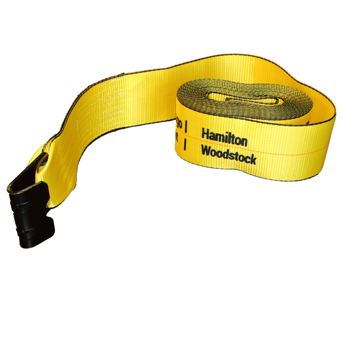 4" x 30'Standard Duty Strap With Flat Hook- Yellow - Verduyn Tarps